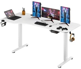 Deuba Výškově nastavitelný kancelářský stůl bílý-160x75x118 cm