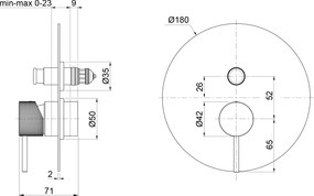 Sapho Sapho, ULTRASAN podomítková sprchová baterie, 2 výstup, černá mat, UT042VB