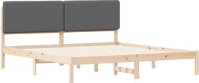 Rám postele s čalouněným čelem s čelo Tmavě šedá 200 x 200 cm 3405563