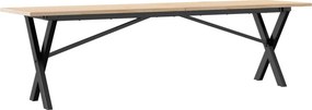 Konferenční stolek s X rámem 160x40x45 cm borové dřevo a ocel 3282690