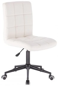 Židle TOLEDO na černé kolečkové podstavě - bílá