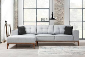 Designová rohová sedačka Tarika 288 cm světle šedá - levá