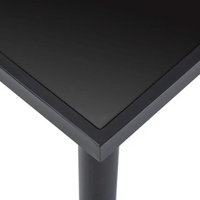 Jídelní stůl Pipers - černý - tvrzené sklo | 180x90x75 cm