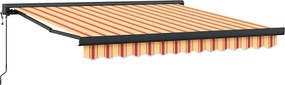 Zatahovací markýza žlutá a bílá 3 x 2,5 m textil a hliník 3154606
