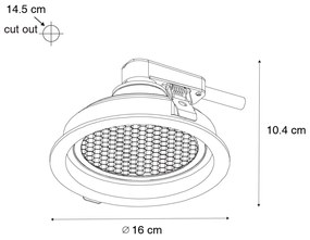 Sada 6 moderních zapuštěných bodových svítidel zlatá nastavitelná - Coop 111 Honey