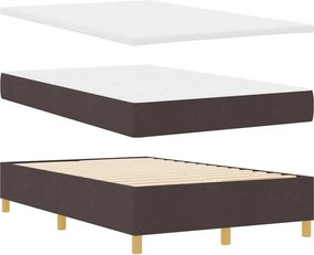 Postel s boxspringem s čelo Tmavě hnědá 120 x 200 cm textil 3339689