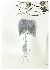 Andělská křídla z peří 12 x 35 cm, šedá
