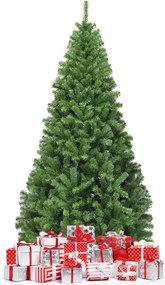 Costway 180 cm Umělý vánoční stromek Vánoční stromeček s 1.000 PVC jehličí