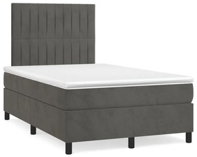Box spring postel s matrací tmavě šedý 120x190 cm samet