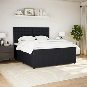 Box spring postel s matrací černá 200x200 cm samet 3294744