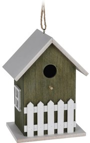 Dřevěný ptačí domek zelená, 23 cm