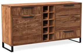 furniture-nabytek.cz - Masivní příborník Sidora z akácie, lakovaný, hnědý – 160×45×84 cm