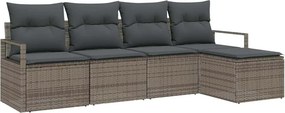 Set pohovek 5 ks Šedá polyratan 3346339