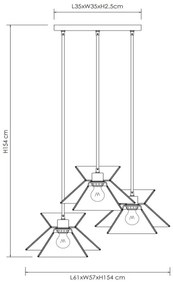 Lucide 10420/03/72 - Lustr na lanku TASMAN 3xE27/60W/230V béžová