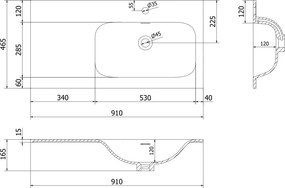 Mexen Orio, koupelnová skříňka 90 cm s pravým umyvadlem Vela, 2S, 1D, bílá matná, 91A13-09047-3-BBFFFF01-W23P01