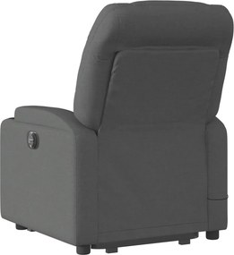 Elektrické zvedací masážní polohovací křeslo tmavě šedé textil 3204633