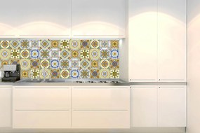 Postershop Samolepící omyvatelná tapeta za kuchyňskou linku - Dlaždice žlutá, 180x60 cm