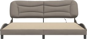 Rám postele s LED bez matrace Hvar taupe 200 x 200 cm textil 3213729