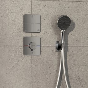 Hansgrohe ShowerSelect Comfort Q, termostat pod omítku pro 1 spotřebič a další výtok, chromová, HAN-15589000