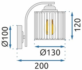 Nástěnná lampa Bodil APP-512 1W černá/krystal