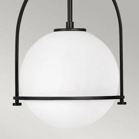 Designový lustr koule Elstead Somerset bílé sklo / černá