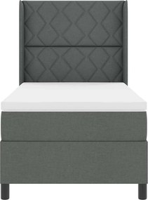 Postel s boxspringem s polštářem Tmavě šedá 200 x 100 cm textil 3341694