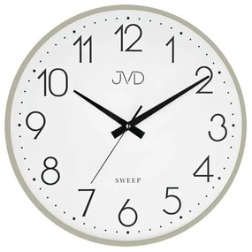 JVD Šedé nástěnné kovové netikající tiché hodiny JVD HK4129.1