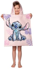 Jerry Fabrics Plážová osuška pončo Lilo a Stitch Pink 50x115 cm