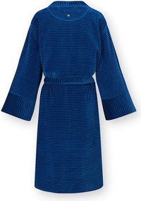 Pip Studio Naomi Kimono Velvet Little Sumo Stripe, tmavě modré (Bavlněné sametové kimono)