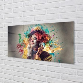 Obraz na skle Klaun barva poznámky 120x60 cm