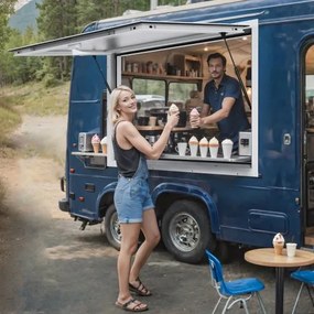 91,4 cm L × 91,4 cm W Koncesionářský stojan Obslužné okno Food Nákladní automobil