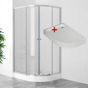 POINT AS LOR 100x80 Clear Levý Asymetrický sprchový kout s akrylátovou vaničkou
