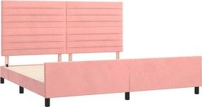 Rám postele s čelem růžový 200x200 cm samet 3125841