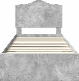 Rám postele s čelo Betonově šedá 90 x 200 cm Kompozitní dřevo 3413651