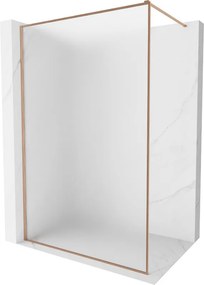 Mexen, Mexen Kioto-XF sprchová stěna s rámem 100 x 202 cm, matná 10 mm, broušená měď - 800-100-104-65-30-X