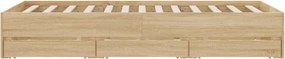 Rám postele se zásuvkami dub sonoma 135x190 cm kompozitní dřevo 3207310
