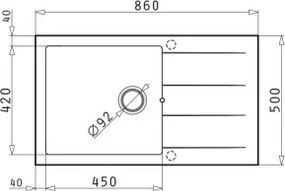 Pyramis 70217801 - Kuchyňský dřez ATHLOS 86x50 cm granit/černá matná