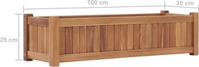 vidaXL Vyvýšený záhon 100 x 30 x 25 cm masivní teakové dřevo [48968]