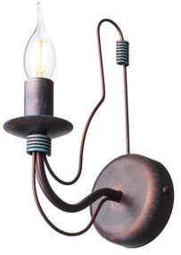 Light for home - Kovové klasické nástěnné svítidlo Retro 30301 "Isabella", 1x40W, E14, černá, měď