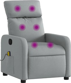 Masážní křeslo s polohovacím mechanismem, světle šedé, látkové 3206863