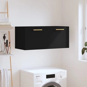vidaXL Nástěnná skříňka 80 x 36,5 x 35 cm kompozitní dřevo [830063] Barva: Černá