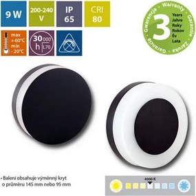 LED svítidlo McLED Draco R, 9W, 4000K, IP65, černá ML-513.017.19.0