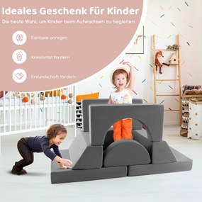 Costway Modulární dětská pohovka Play Sofa Modulární pohovka s – šedá