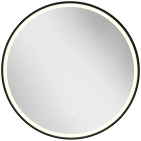 HOMCOM kulaté LED zrcadlo Ø 60 cm s Bluetooth, černé