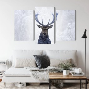 Vícedílný obraz Jelen V Zimním 3D Lese Nedostatek Nedostatek Plátno Canvas 180x120