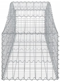 Klenuté gabionové koše 6 ks 200x50x40/60 cm pozinkované železo,  3145581