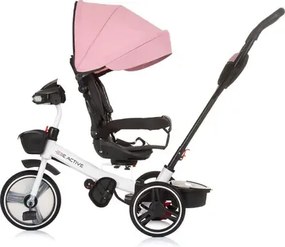 CHIPOLINO Tříkolka se stříškou Be Active 2v1 Pink Linen / od 1.5 roku