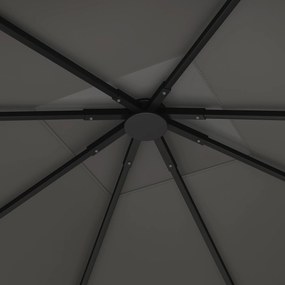 Náhradní střecha pro pavilon 3 x 3 m Vodoodpudivá střecha pavilonu UPF30+ Náhradní potah Oxfordská tkanina, 370 g/m², šedá barva