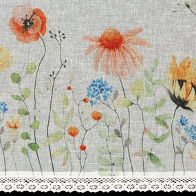 KRÁTKÁ ZÁCLONA NA PÁSCE NATI 150X60 CM KVĚTY