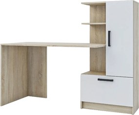 Počítačový stůl Standard, dub sonoma / nymfea alba, pravá montáž